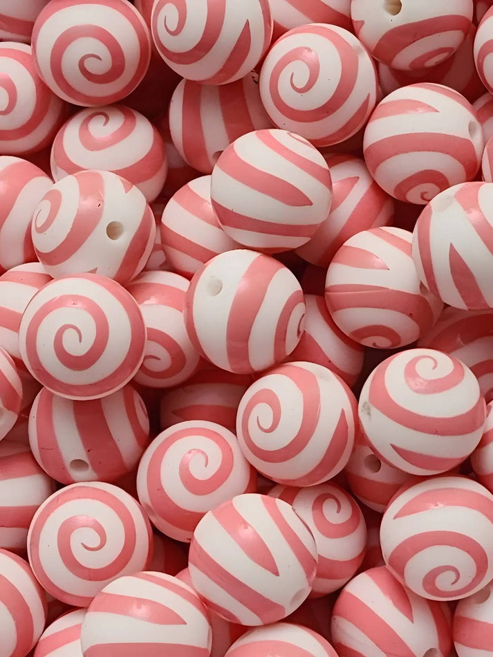 Pink Swirl 15mm Silicone Beads – Bailey's Beads